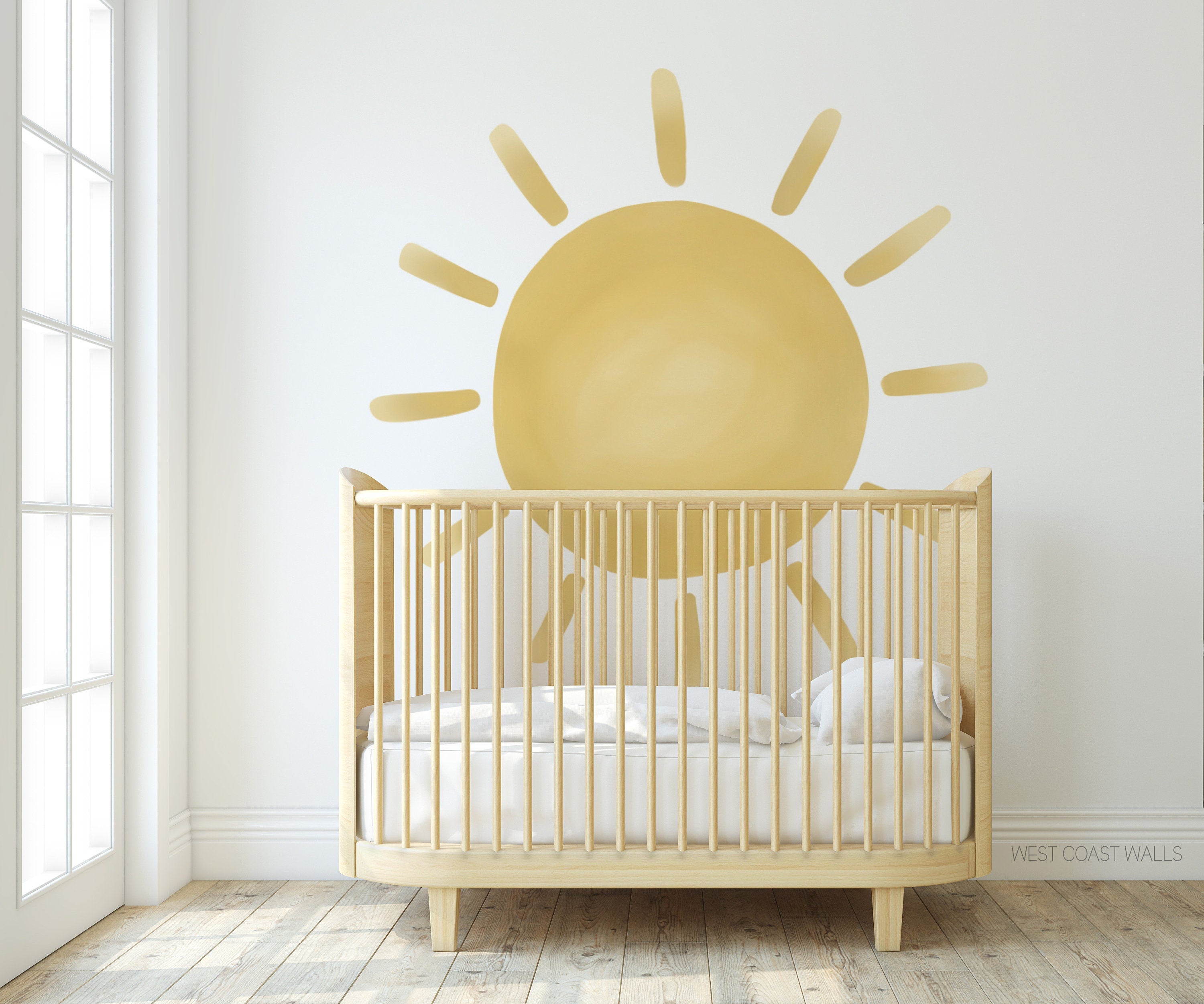 Large Full Size Painted Sun Removable Wall Decal – West Coast Walls