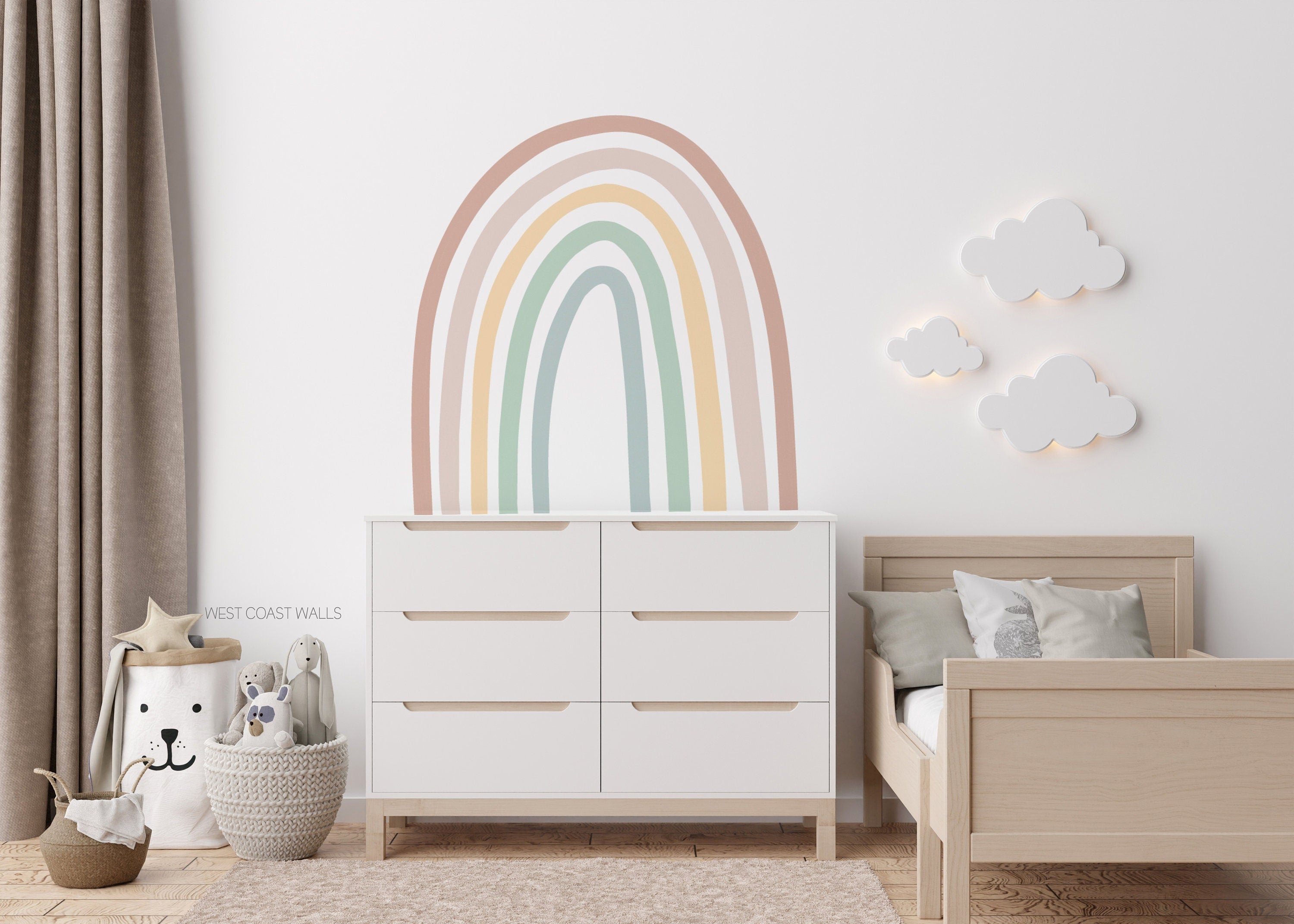 Neutral Muted Rainbow Removable Wall Decal – West Coast Walls