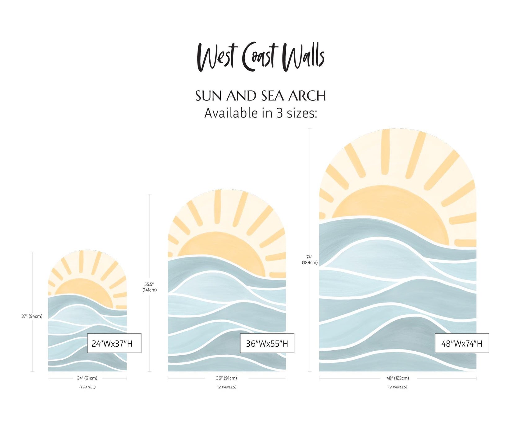 Sun and Sea Removable Arch Decal – West Coast Walls