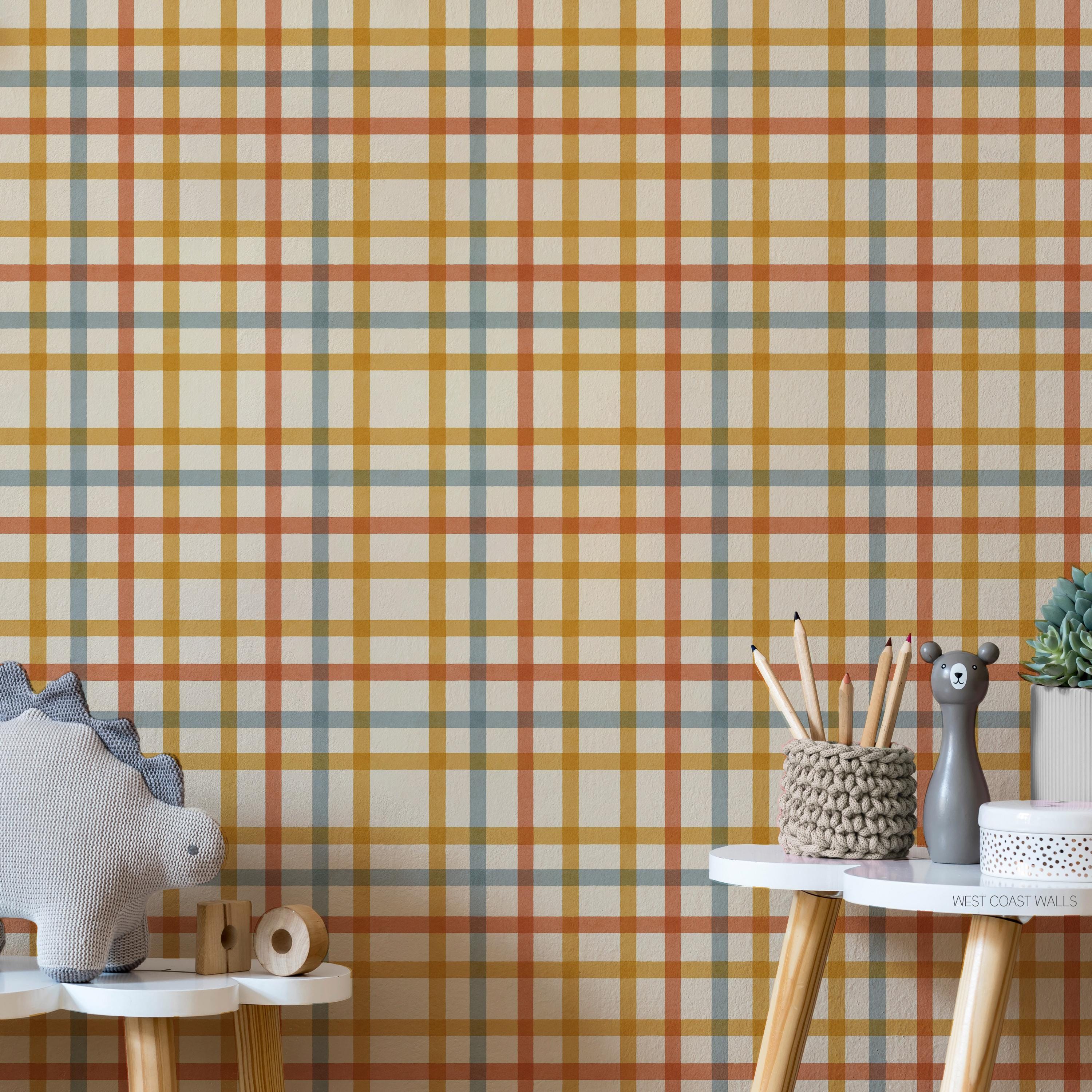 Colourful Gingham Wallpaper – West Coast Walls