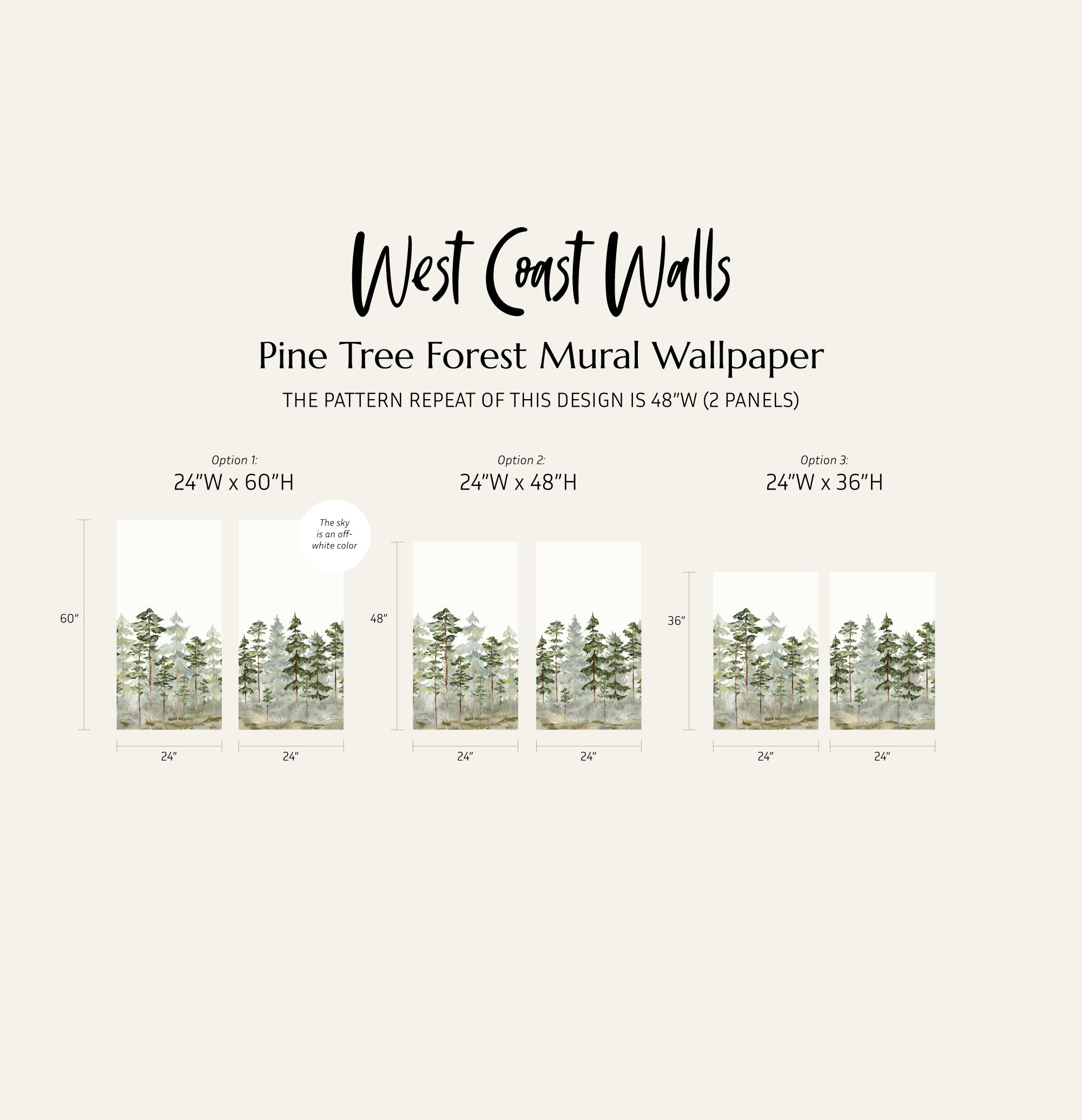 Pine Tree Forest Wallpaper – West Coast Walls